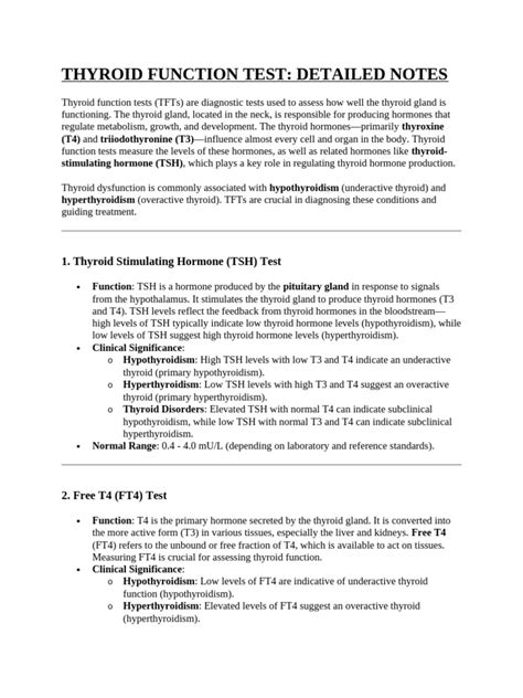Thyroid Function Test Pdf Thyroid Stimulating Hormone Thyroid
