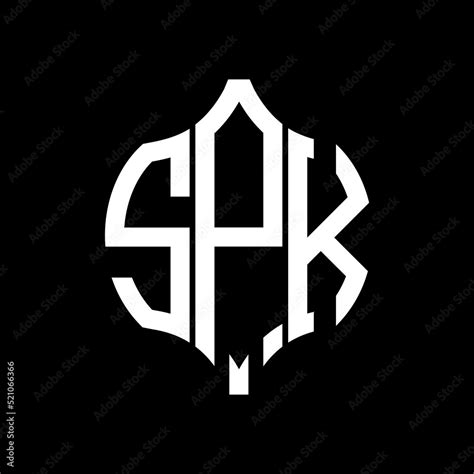 Spk Letter Logo Spk Best Black Background Vector Image Spk Monogram Logo Design For