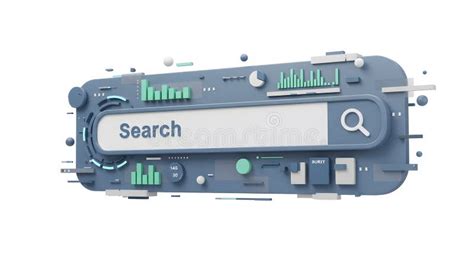 Futuristic Search Bar Interface With Integrated Data Visualization Elements Stock Image