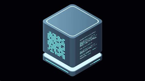 Isometric Futuristic Server Animation Isometric Database Or Data Center Abstract Blockchain