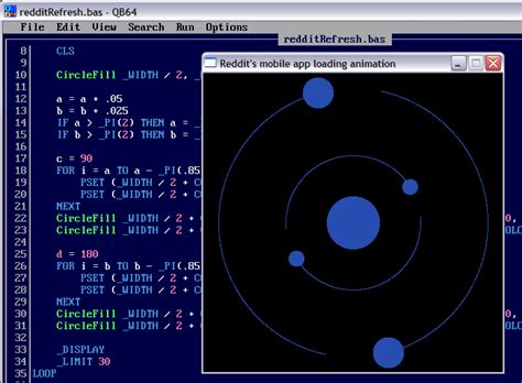 Reddits Mobile App Loading Animation In Qb64 Rqb64