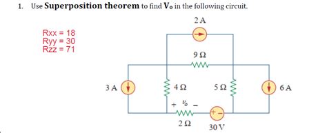 solved use superposition theorem to find vo in the following