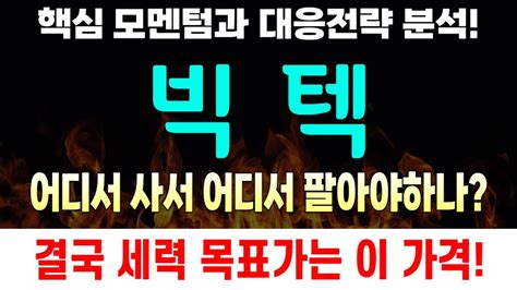 주식 빅텍 핵심대응전략과 주가전망 이 영상하나로 5분이면 해결됩니다 Youtube
