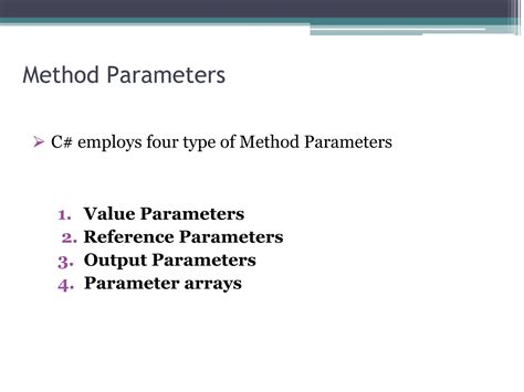 Method Parameters In C All Types Of Parameter Passing In C Ppt