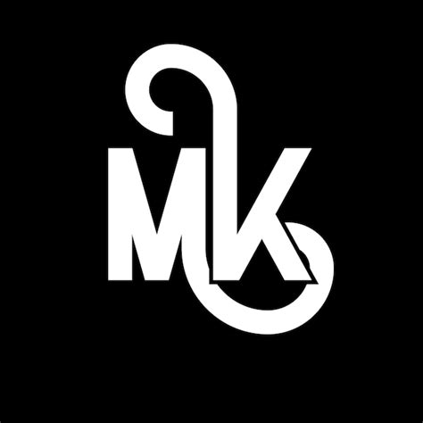 Mk 로고 문자 디자인 초기 글자 Mk 로고 아이콘 추상적인 글자 Mk 미니멀 로고 디자인 템플릿 M K 글자 디자인 터 검은색 Mk 로고 프리미엄 벡터
