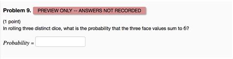 Solved Problem 9 PREVIEW ONLY ANSWERS NOT RECORDED 1 Chegg Com