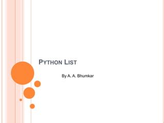 Python List PPT