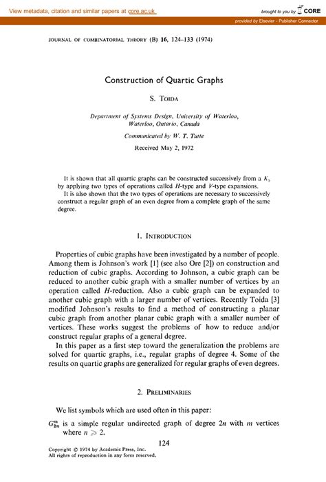 Construction Of Quartic Graphs Properties Of Cubic Graphs Docslib