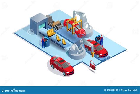 Automotive Assembly Line Stock Vector Illustration Of Isometric 142870809 Automotive Assembly Line Stock Vector Illustration Of Isometric 142870809