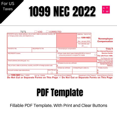1099 Nec Online Fillable Form Printable Forms Free Online