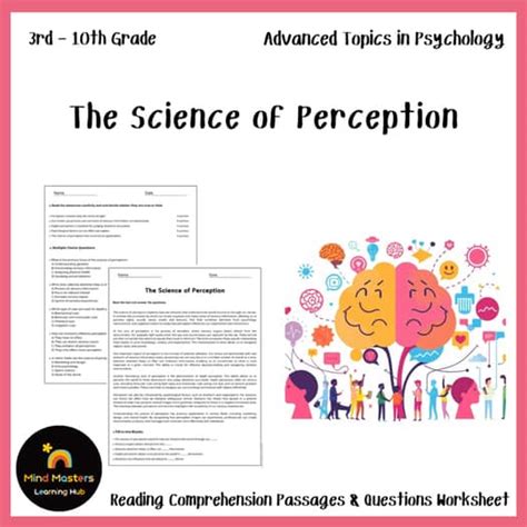 The Science Of Perception Reading Comprehension Passages And Questions Worksheets