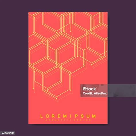 안내 책자 커버 플라이어 연례 보고서 비즈니스 벡터 템플릿 전단지 최소한의 구성 6 각형 구조입니다 미래 기하학적 템플릿입니다 과학 의학 기술 배경 0명에 대한 스톡 벡터