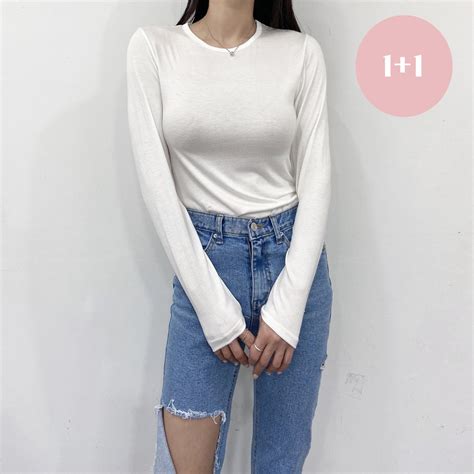 11 흰티 무지 모달 텐셀 기본 긴팔 흰색 검정 베이지 여성 이너 레이어드 면 티셔츠