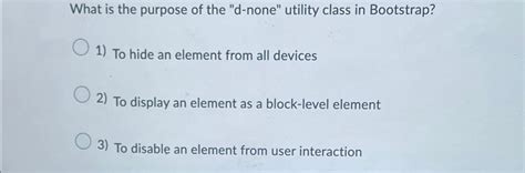 What Is The Purpose Of The D None Utility Class In