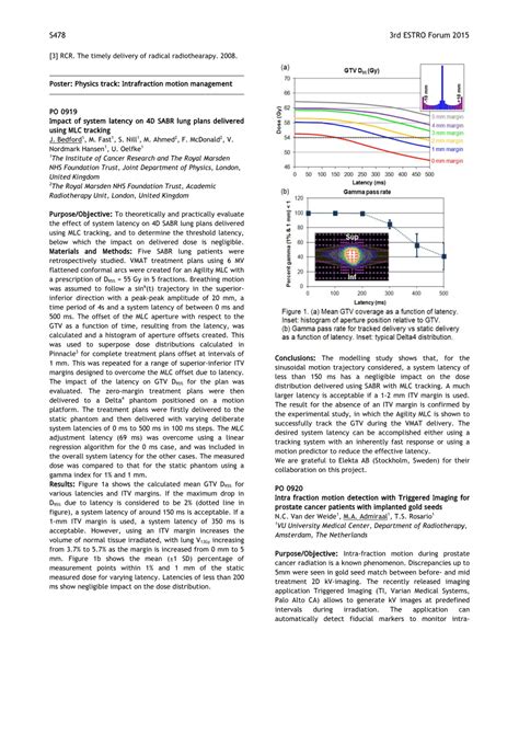 Pdf Po 0920 Intra Fraction Motion Detection With Triggered Imaging For Prostate Cancer