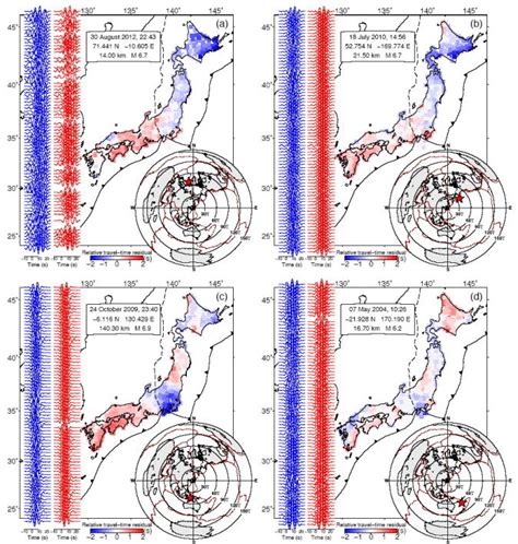Distributions Of P Wave Relative Travel Time Residuals Of Four Download High Quality