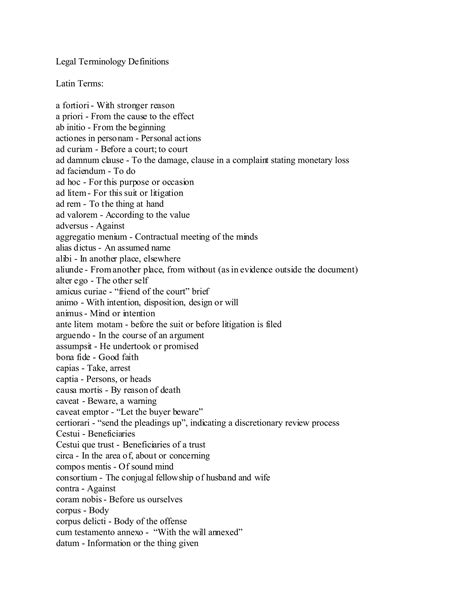Legal Terminology Pdf
