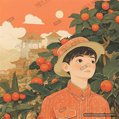 Ai创作图采摘樱桃插画 枸杞林插画 枇杷包装插画 砂糖桔包装插画 枇杷插画包装 采摘樱桃的小女孩插画 砂糖桔插画包装 砂糖橘插画设计 砂糖桔