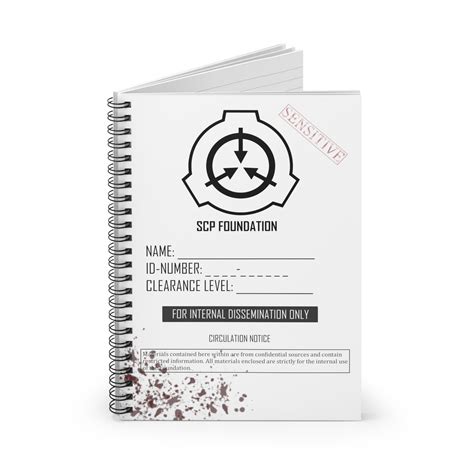 SCP Foundation Notebook For Halloween Cosplay Everyday Use Etsy