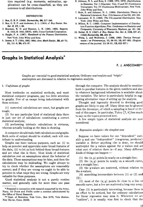 Graphs In Statistical Analysis The American Statistician Vol 27 No 1