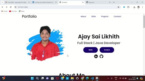 Launching My Portfolio Website With Html Css And Js Ajay Sai