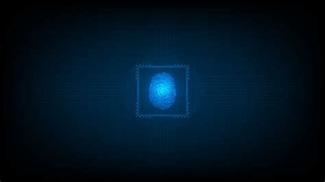 지문 스캔 배경을 가진 생체 인식 하이테크 기술 비즈니스 보안 개념 벡터 그림입니다 지문에 대한 스톡 벡터 아트 및 기타 이미지 지문 회로판 개념 Istock