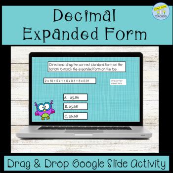 5th Grade Decimal Place Value Expanded Form Digital Activity TPT