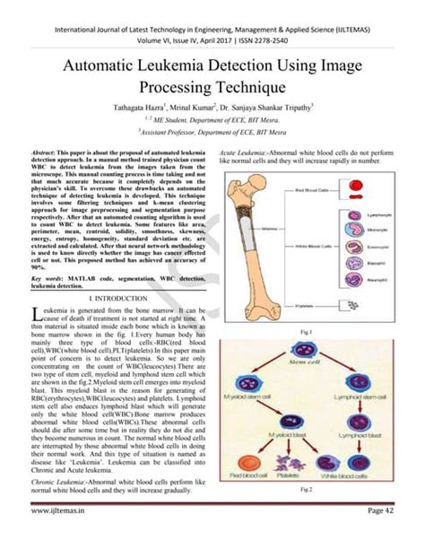 Automatic Leukemia Detection Using Image Processing Technique Pdf