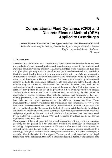 Pdf Computational Fluid Dynamics Cfd And Discrete Cdn Intechopen Pdfs Pdf