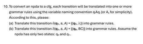 To Convert An Npda To A Cfg ﻿each Transition Will Be