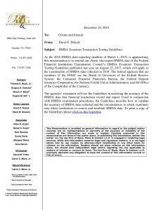 HMDA Examiner Transaction Testing Guidelines Black Mann Graham L L P