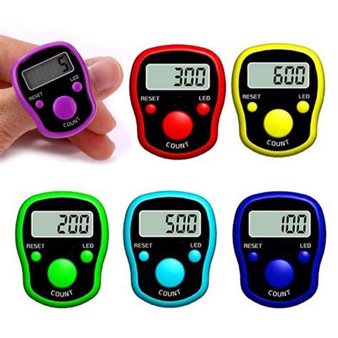 Digital Led Finger Counter Electronic Handheld Tally Counter Clicker With 5 Digit Stitch Marker