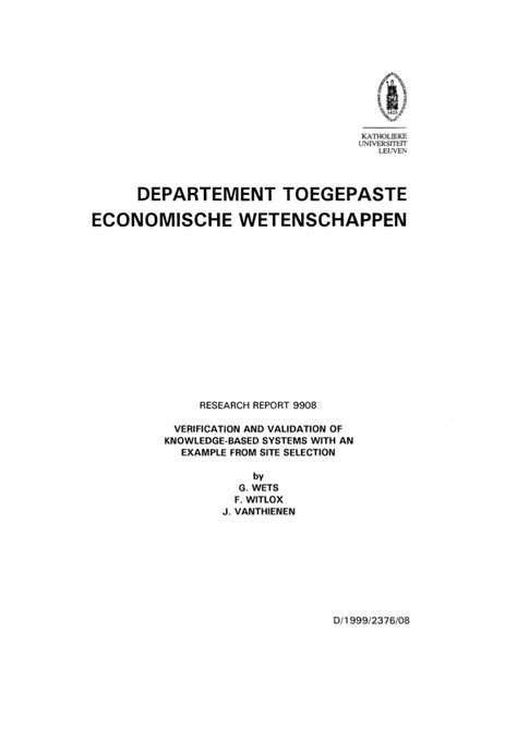Pdf Verification And Validation Of Knowledge Based Systems With An