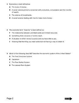 Introduction To Economics Quiz By Hunka Learnin Love TPT