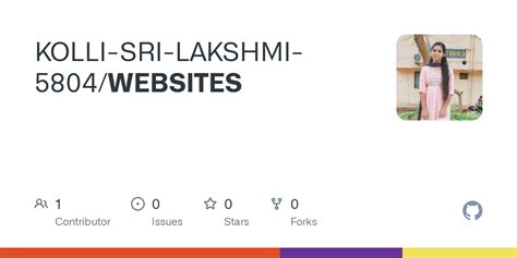 GitHub KOLLI SRI LAKSHMI WEBSITES