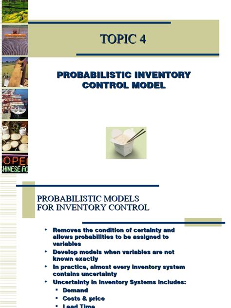 Topic 4 Probabilistic Inventory Control Model Pdf Inventory Demand