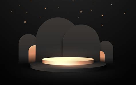3d 포디움 구성 추상적 인 금과 검은 색 최소한의 기하학적 고급 배경 벡터 일러스트레이션 0명에 대한 스톡 벡터 아트 및 기타 이미지 Istock