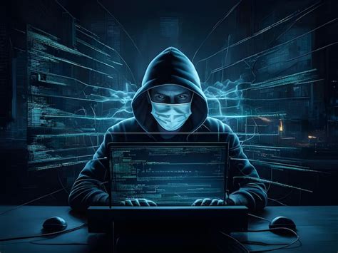 digital crime by an anonymous hacker premium ai generated image