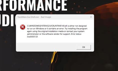 Error Messages C Component Error Vcruntime140dll Trackman Help