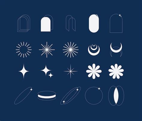 Premium Vector Aesthetic Shape Illustration Set