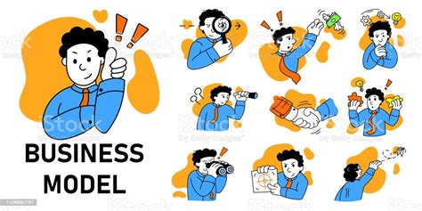 시작 및 비즈니스 개발 모델 개념입니다 다양한 비즈니스 활동 프로세스에 귀여운 사업가 벡터 그림 개념에 대한 스톡 벡터 아트 및 기타 이미지 Istock
