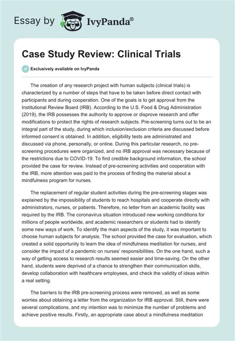 Clinical Trial Case Study Examples