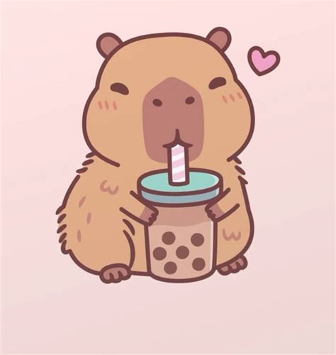 A Cute Capybara Cute Cartoon Drawings Cute Cartoon Wallpapers