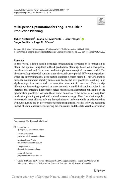 Multi Period Optimization For Long Term Oilfield Production Planning