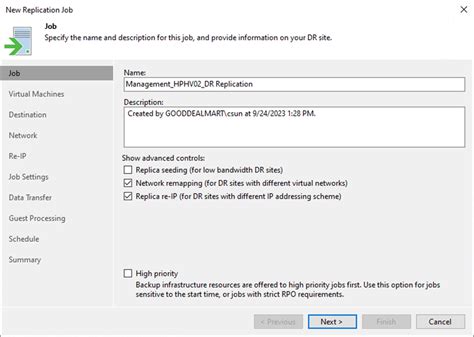 How To Create A Replication Job To Replicate The Specified VMs To The Disaster Recovery Site At