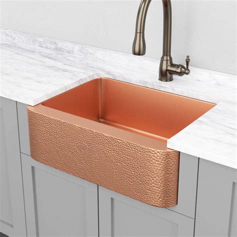 Magnus Home Products 30 Wheaton Copper Hammered Apron Single Bowl