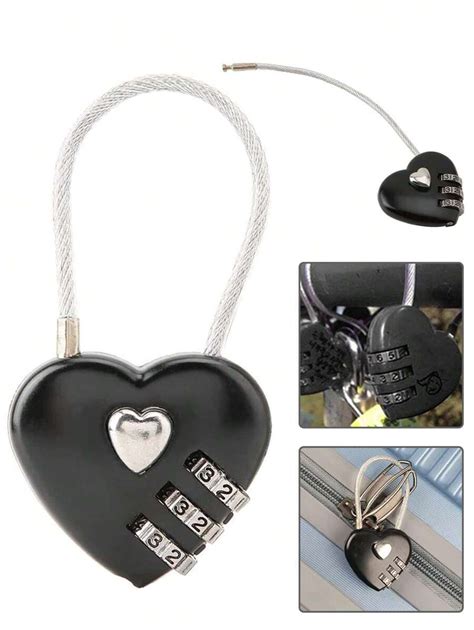Love Shape Mini 3 Dial Digits Code Lock Number Lock Padlock Luggage