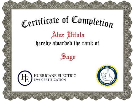 Hurricane Electric Ipv6 Certification Pptx Computer Networking Computing