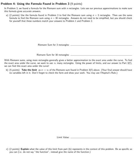 Problem 4 Using The Formula Found In Problem 3 9