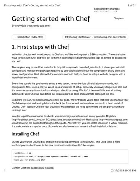 Etsy Chef Workflow Pdf